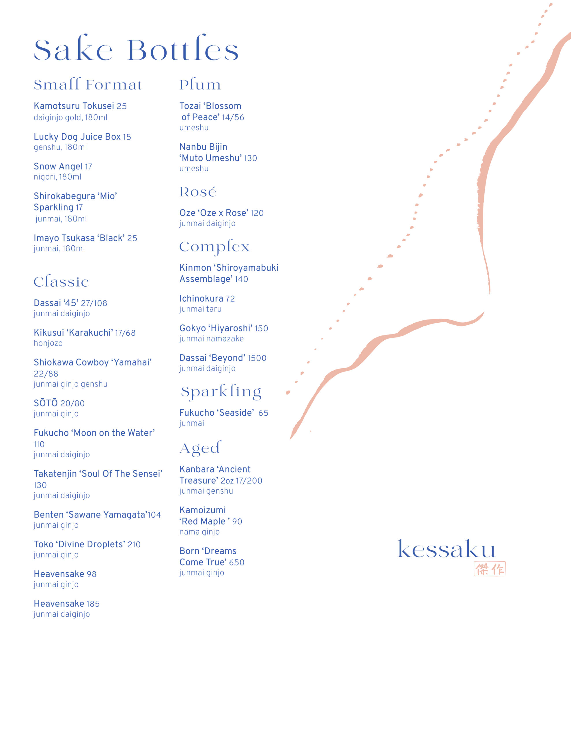 Menu - Kessaku Restaurants